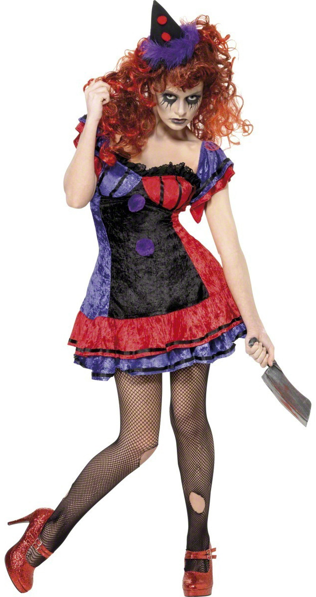 Déguisement clown terrifiant femme : Costume clown maléfique femme ...