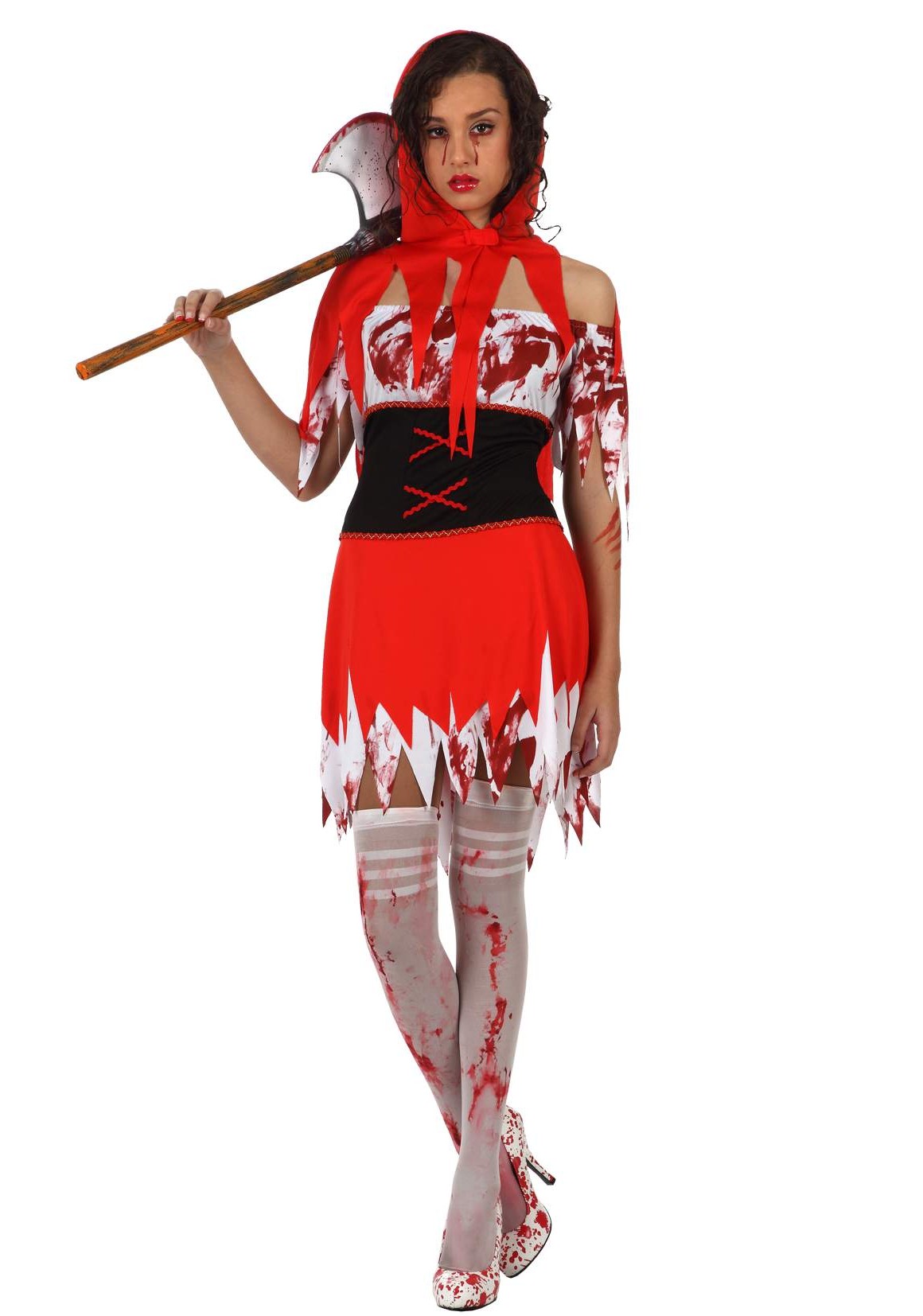Déguisement petit chaperon rouge Halloween : Costume horreur femme pas cher