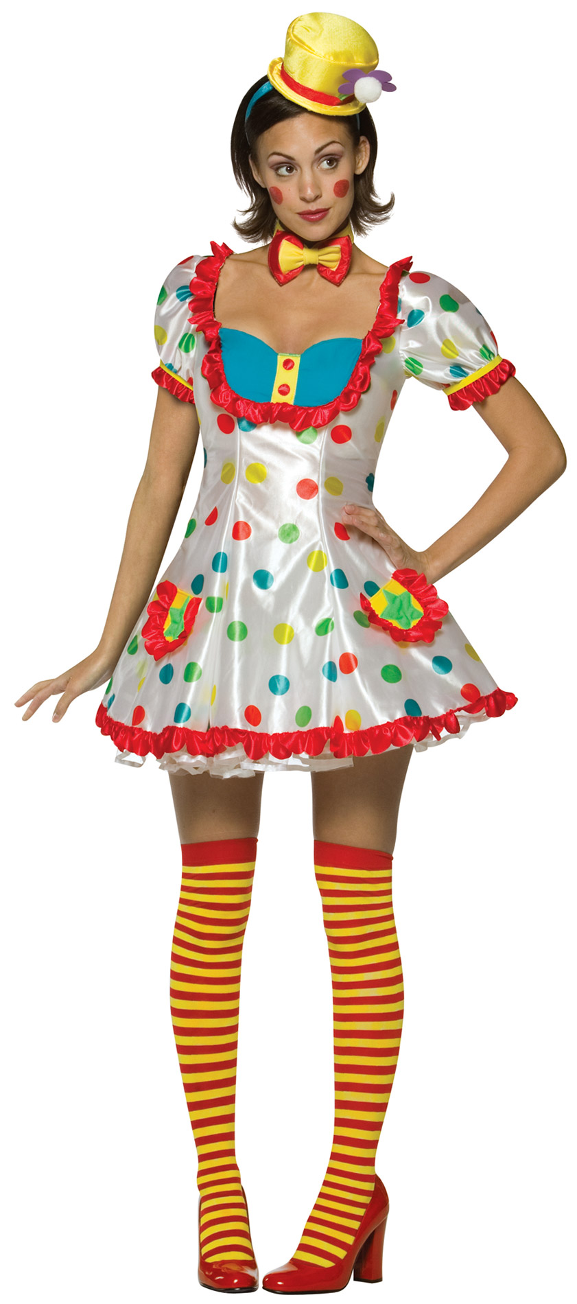 Déguisement de clown femme : Costume coloré pas cher